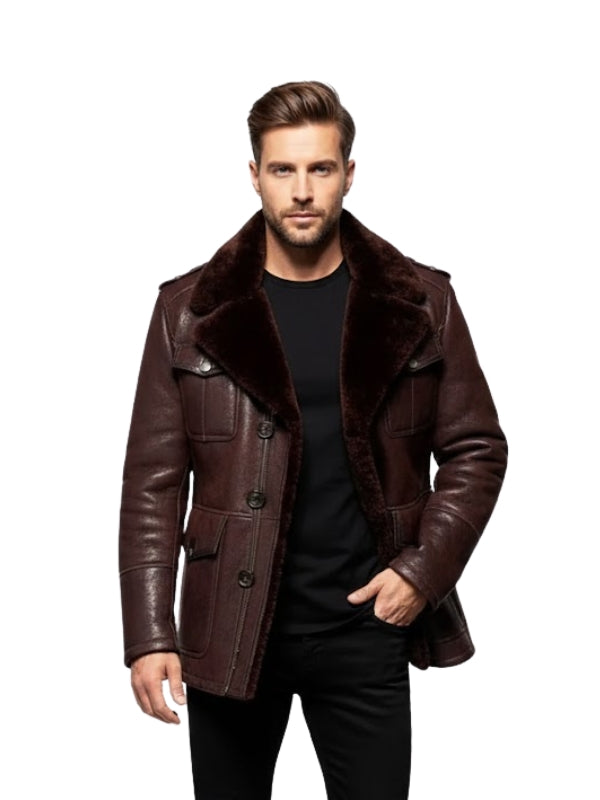 Men's Aviator B3 Flying Pilot American Maroon Leather Jacket ...