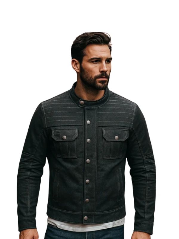 Men's Denim Motorcycle Jacket – starletcollections